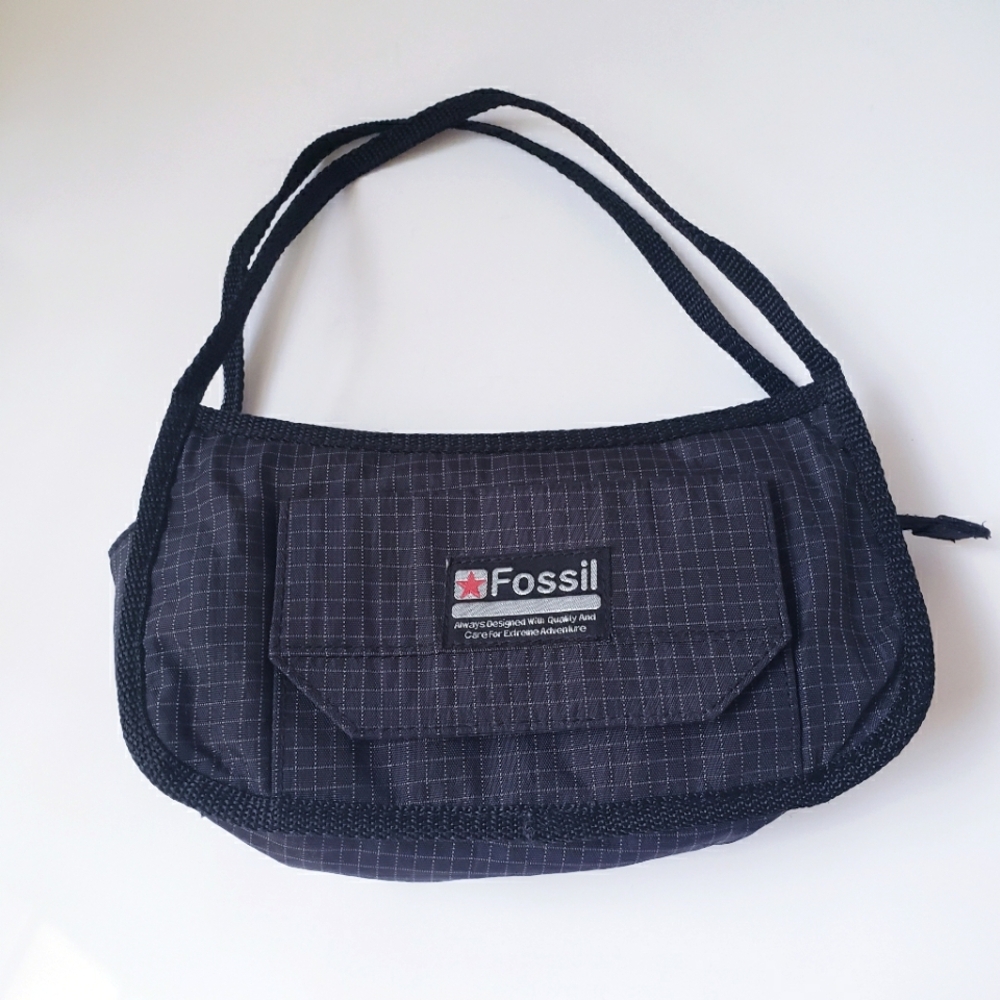 Vintage Fossil Black Nylon Mini Bag - Gem